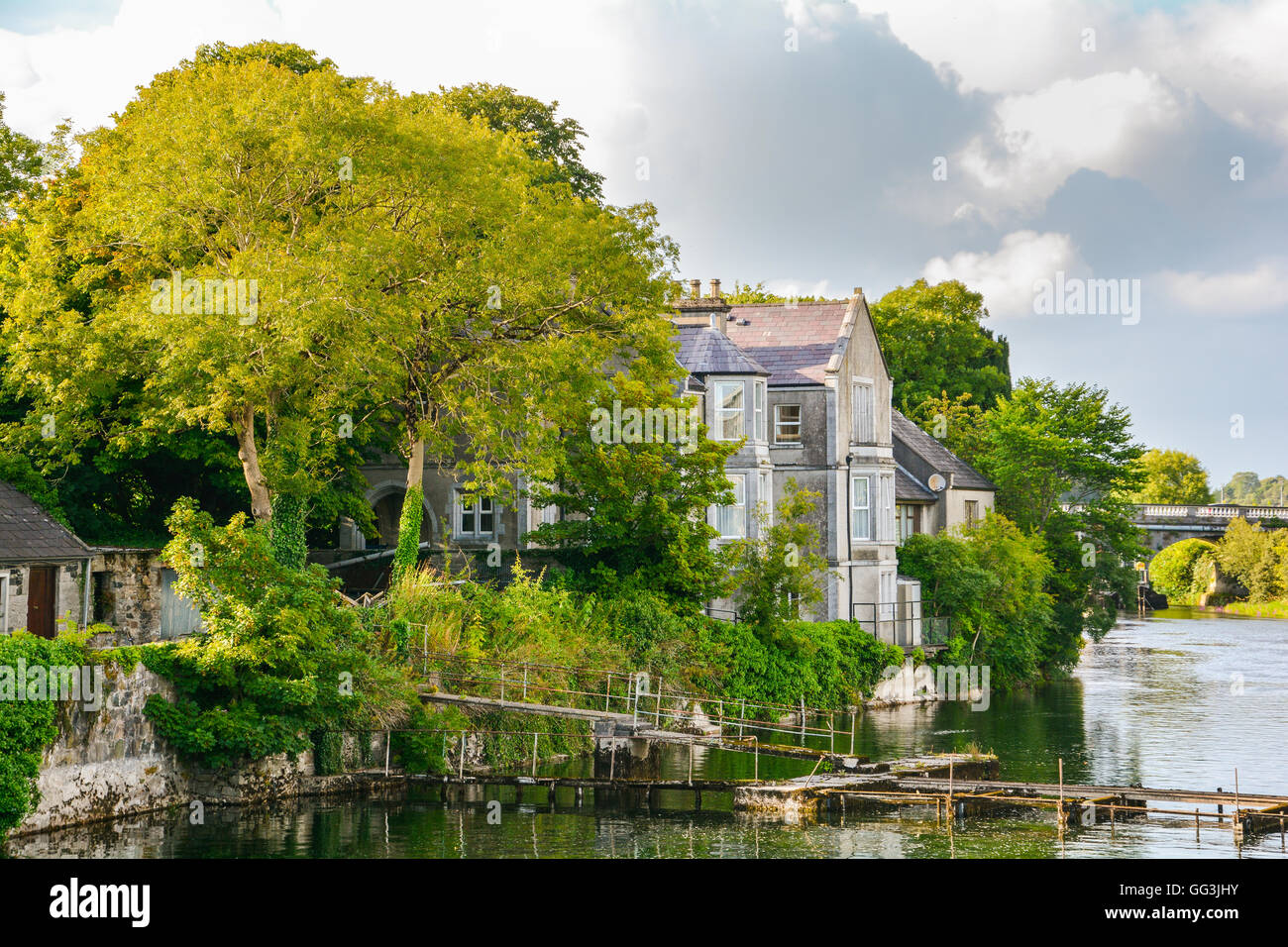 House on the river Corrib at Galway, Ireland Stock Photo - Alamy