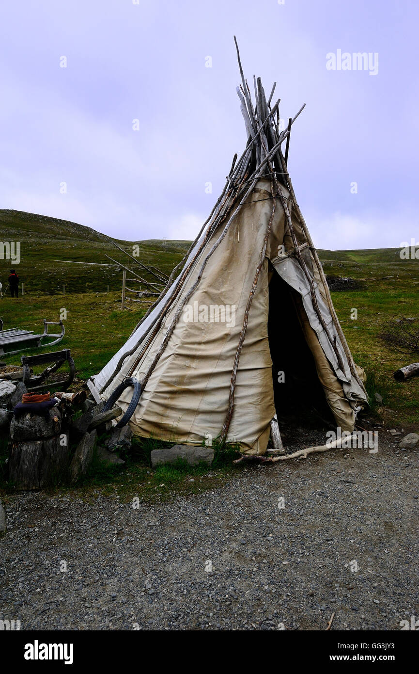 Traditional Sami home in Norway Stock Photo - Alamy