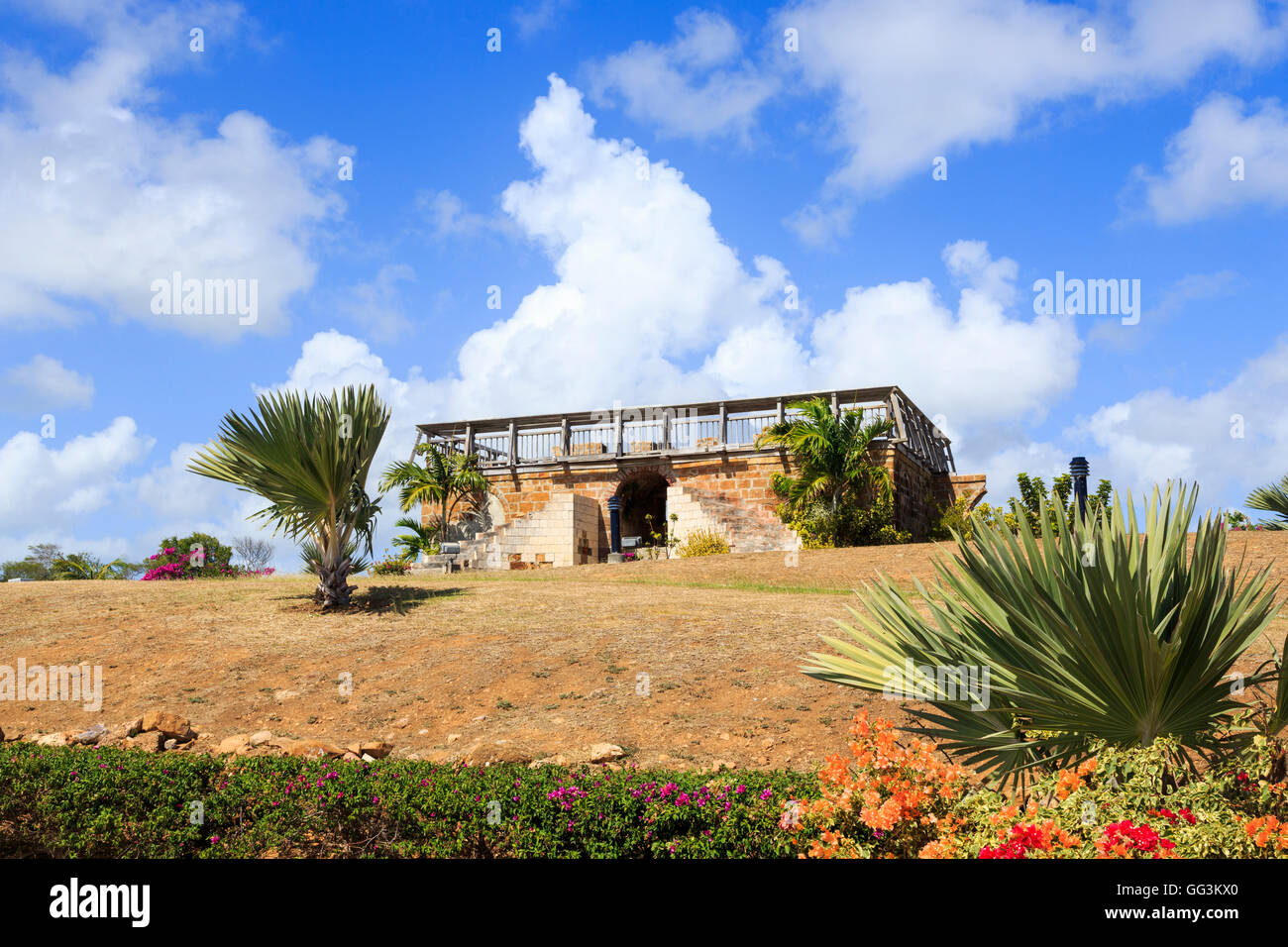 Lookout building on Shirley Heights, southern Antigua, Antigua and ...