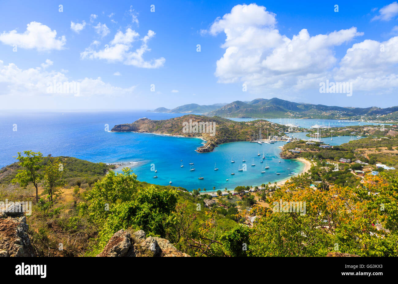 Sightseeing: iconic panoramic view of English Harbour and Falmouth ...