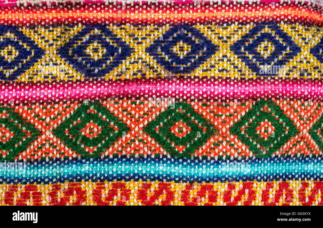 Andean weaving loom made in bright colors Stock Photo - Alamy