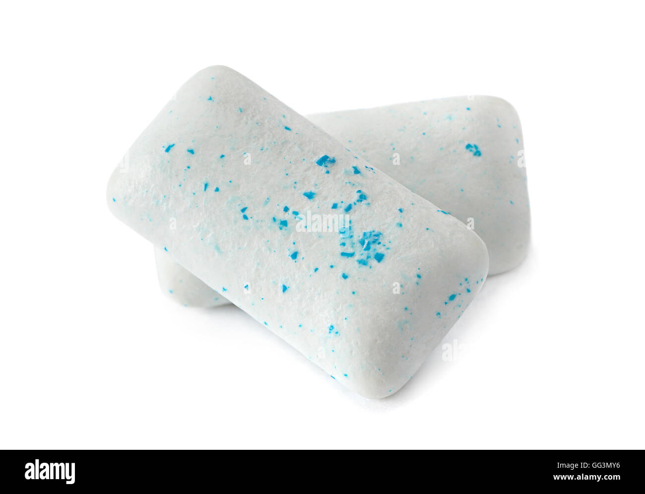 Chewing gum piece macro isolated on white background Stock Photo - Alamy