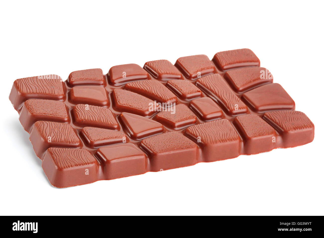 Chocolate block slice with cake isolated on white Stock Photo - Alamy