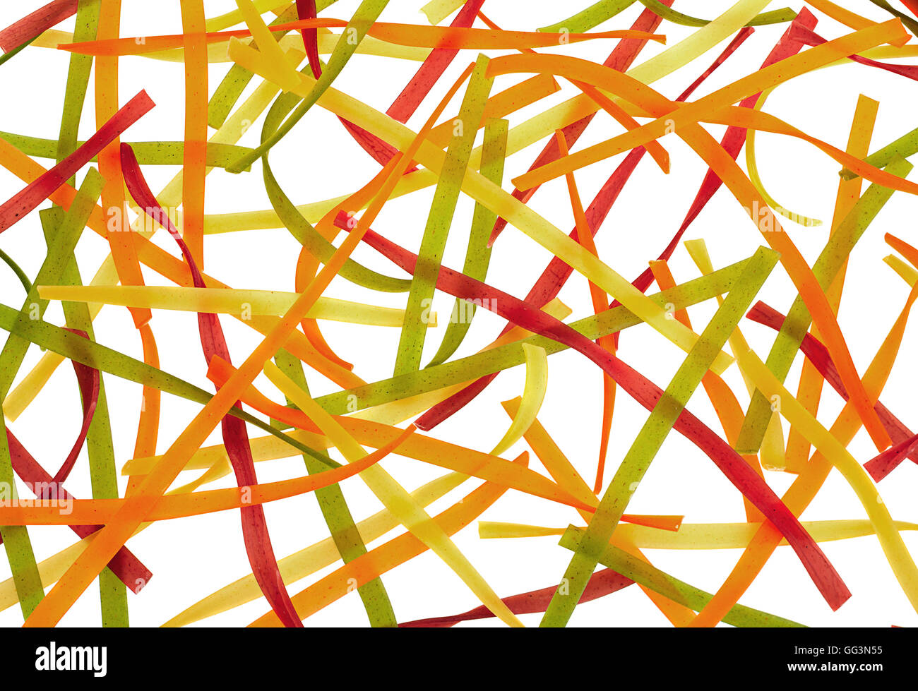 Wheat multicolored noodles isolated on white background Stock Photo - Alamy