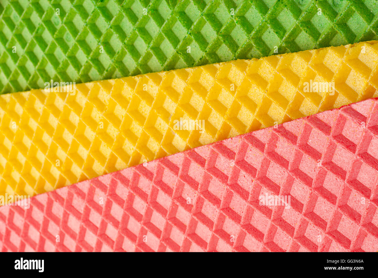 Multicolor wafer textured surface closeup background Stock Photo - Alamy