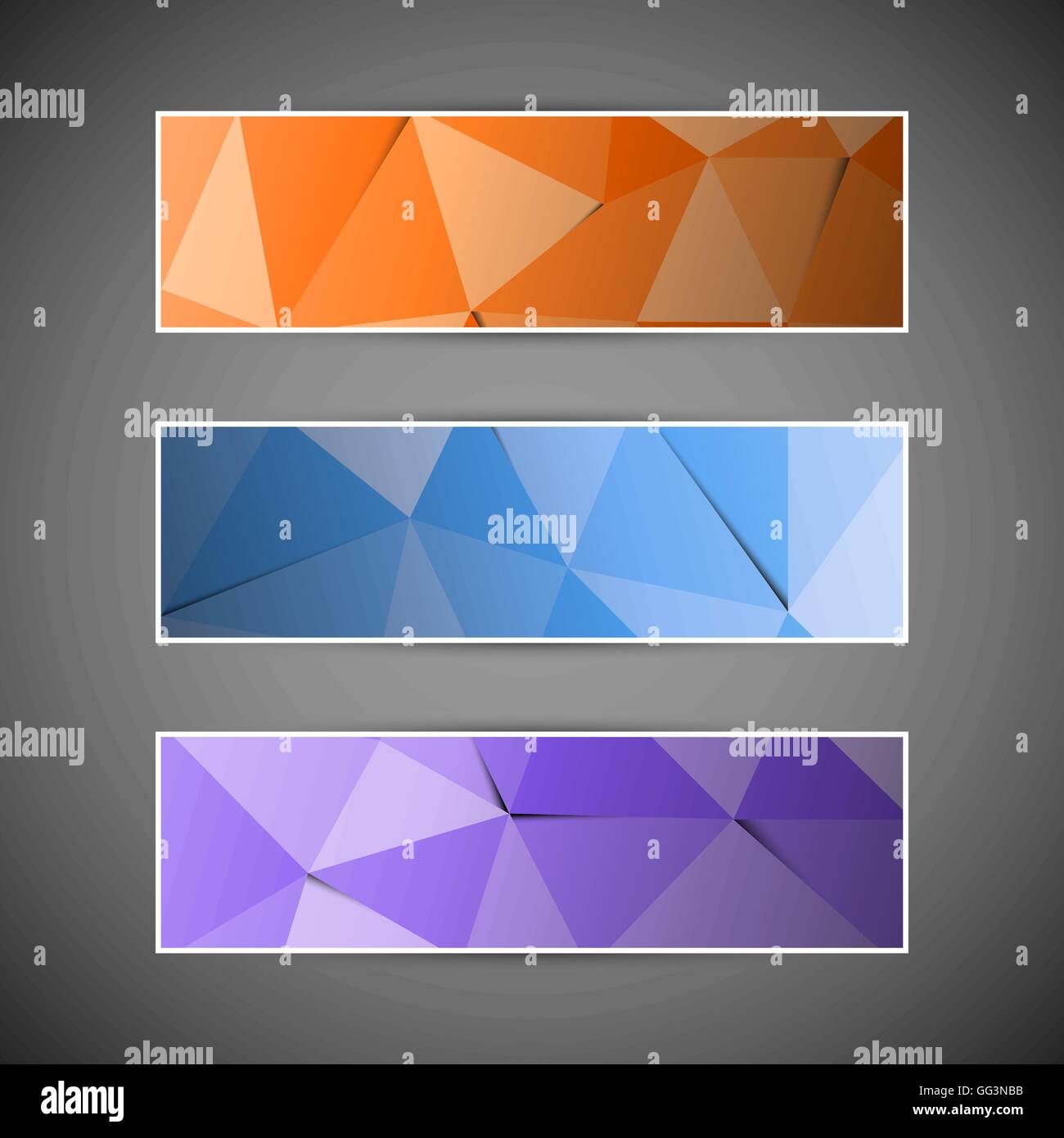 Set of colorful abstract triangular polygonal banners, stock vector ...