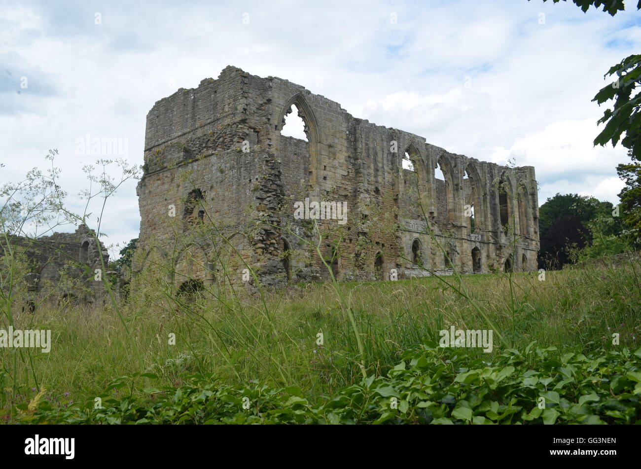 Easby Abbey, a ruined Premonstratensian abbey on the banks of the River ...