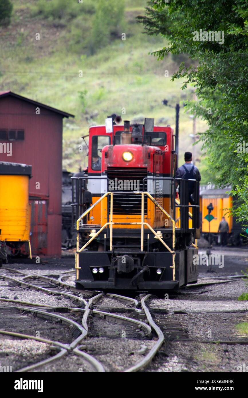 Durango and Silverton Narrow Gauge Railroad train yard in Durango ...