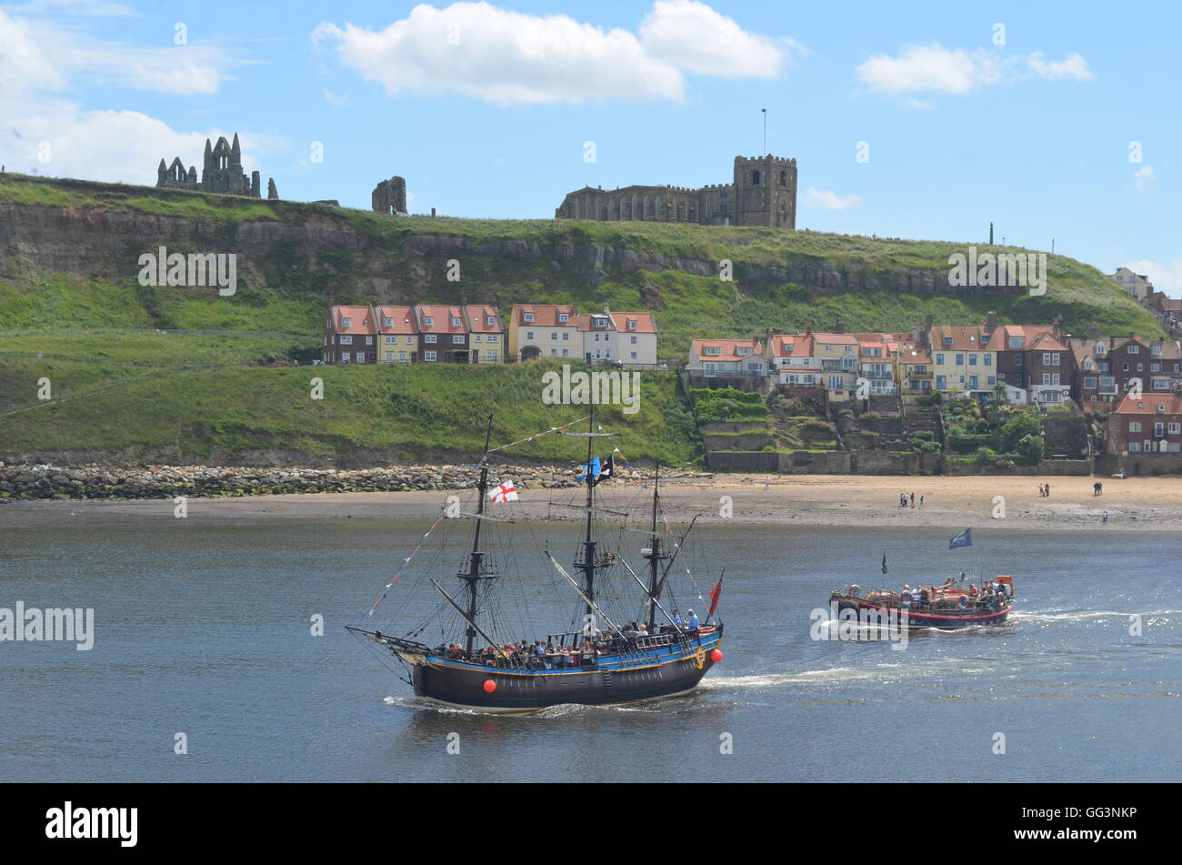 Whitby abbey visitors hi-res stock photography and images - Alamy