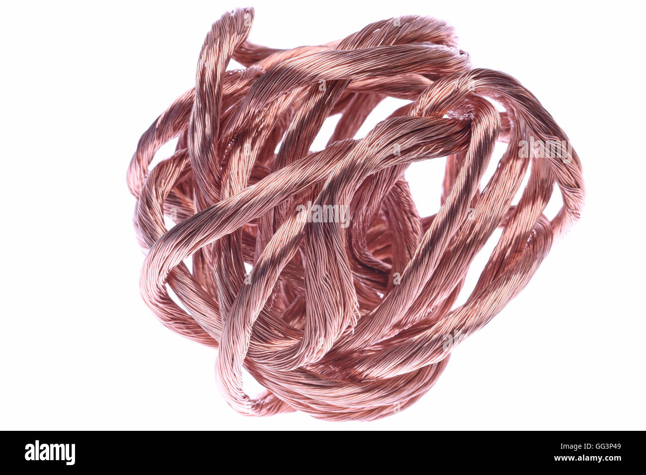 Copper wire isolated on white background Stock Photo - Alamy