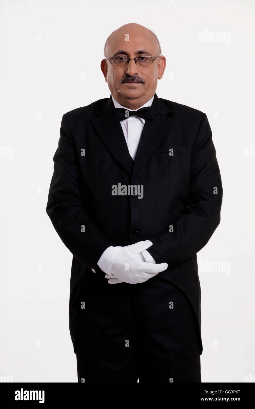 Portrait of butler Stock Photo - Alamy