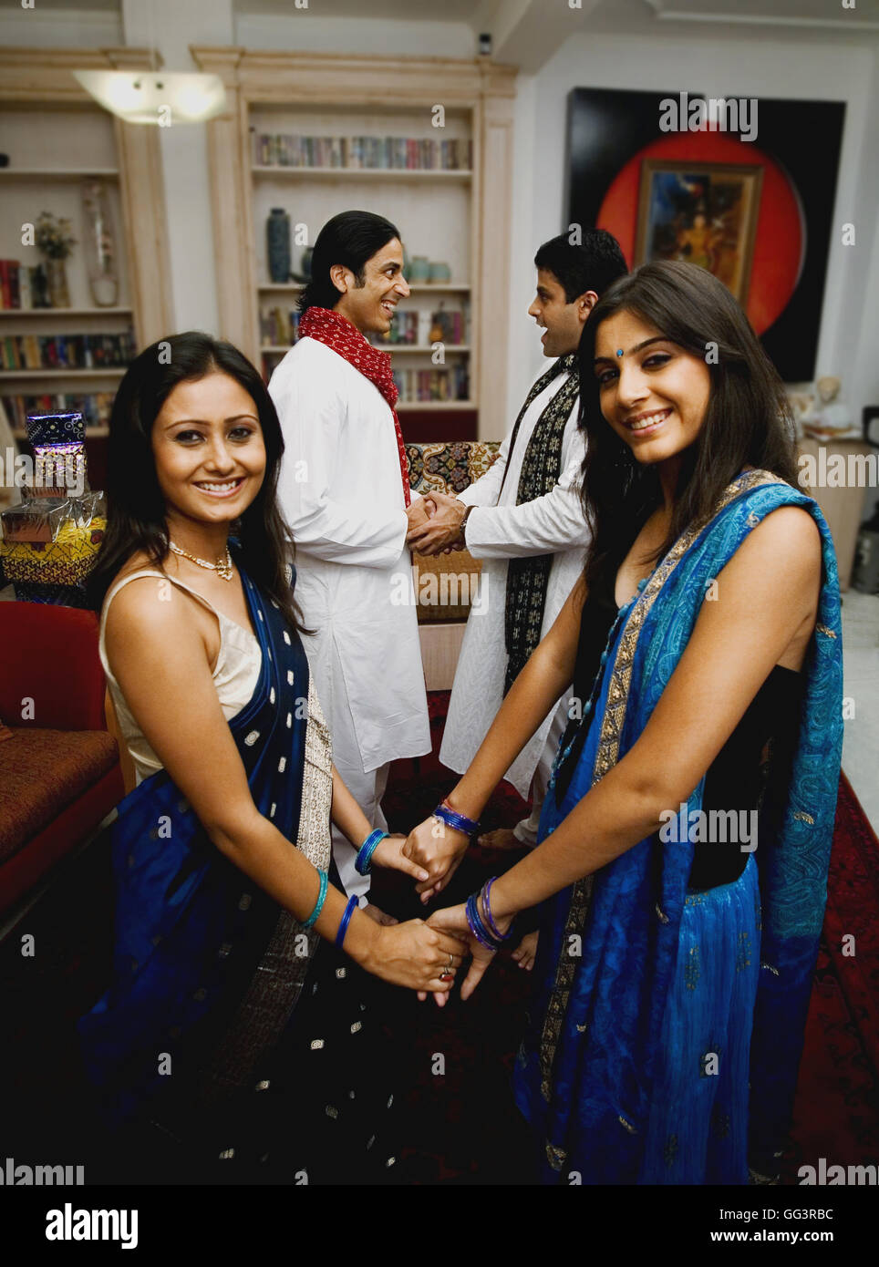 Friends meeting each other on Diwali Stock Photo - Alamy