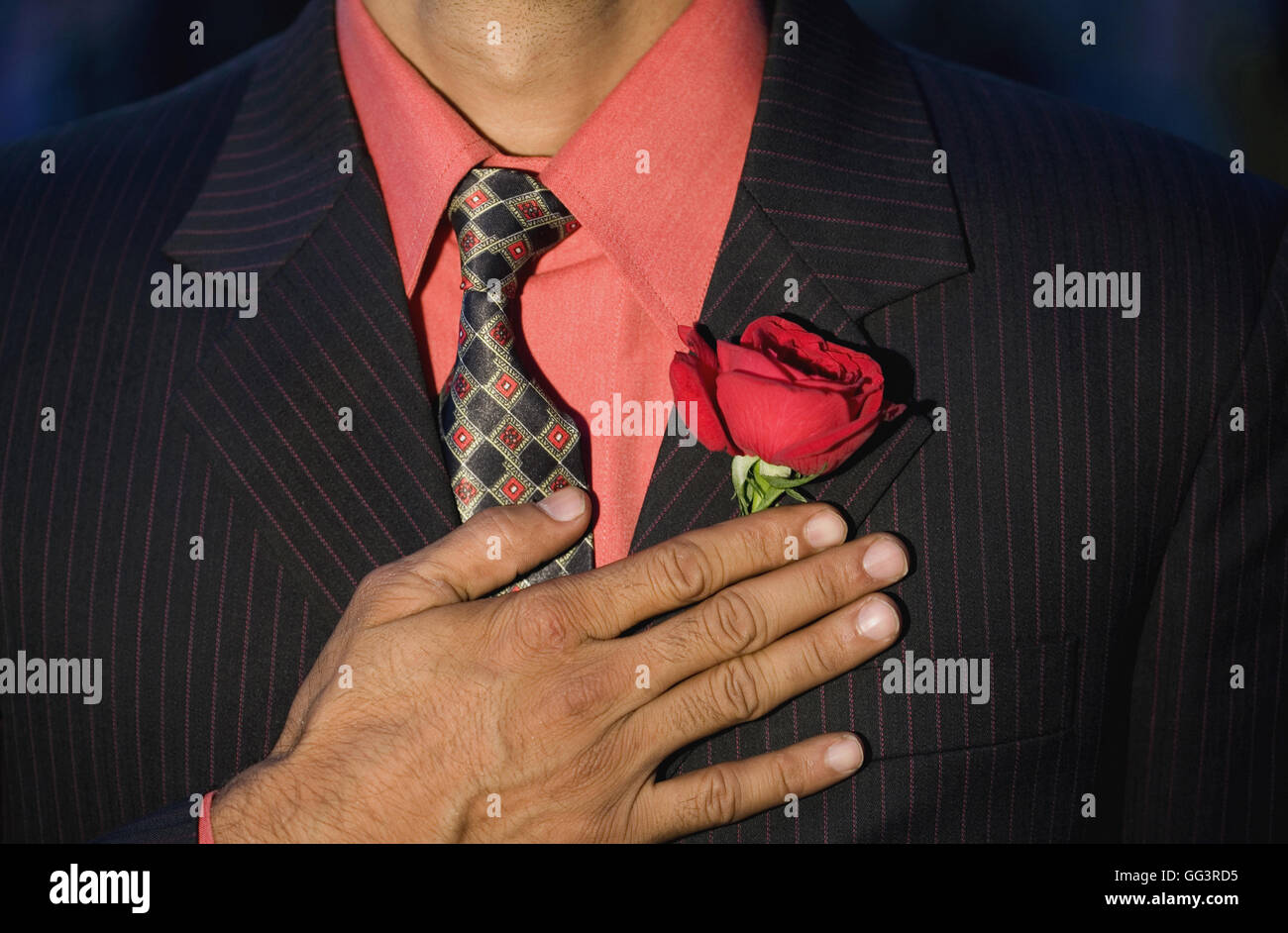 Man with rose Stock Photo - Alamy