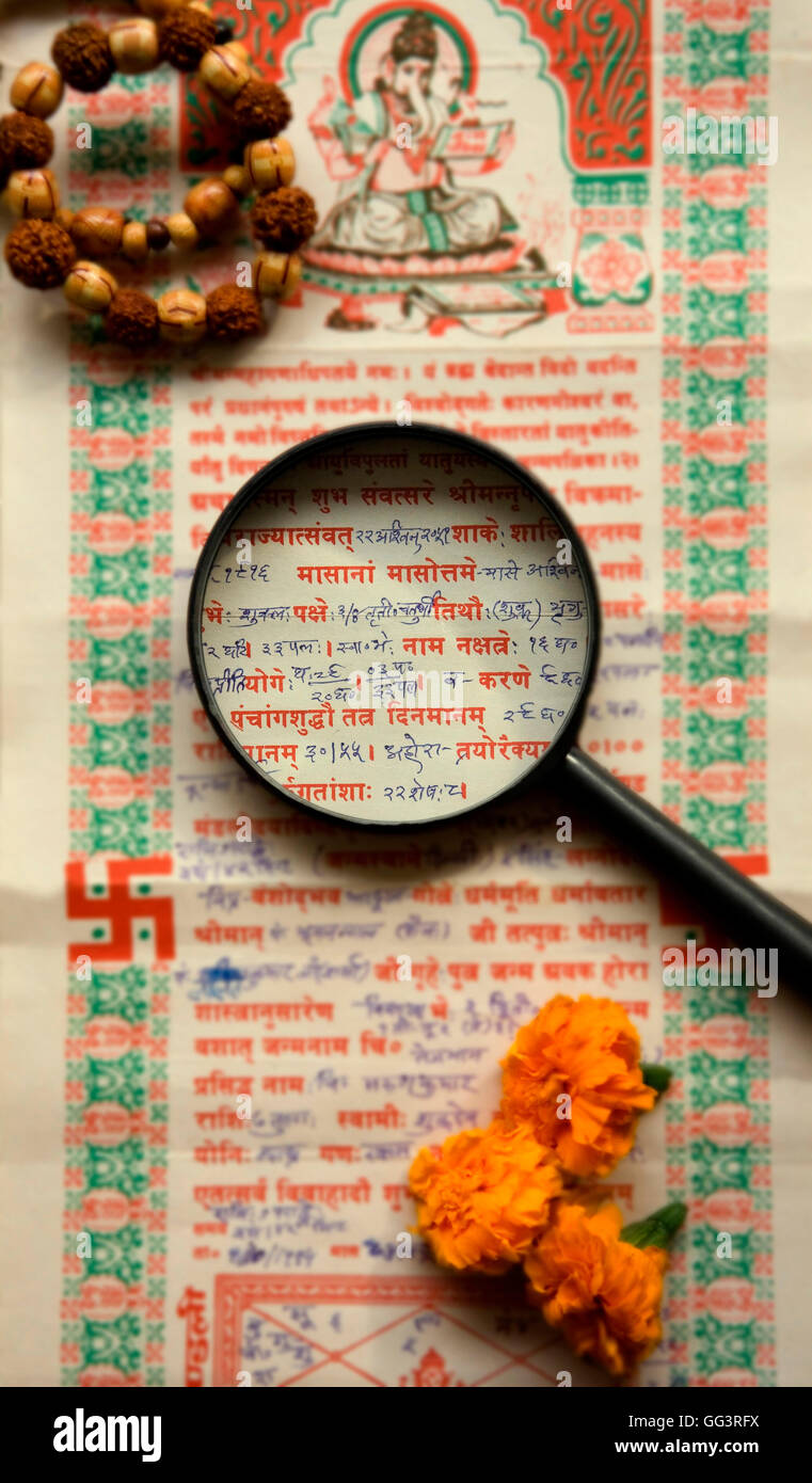 Indian horoscope hi-res stock photography and images - Alamy