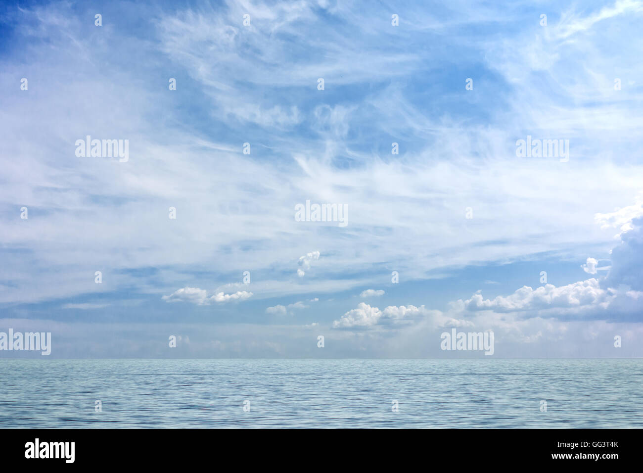 blue sea with cloudy sky Stock Photo - Alamy