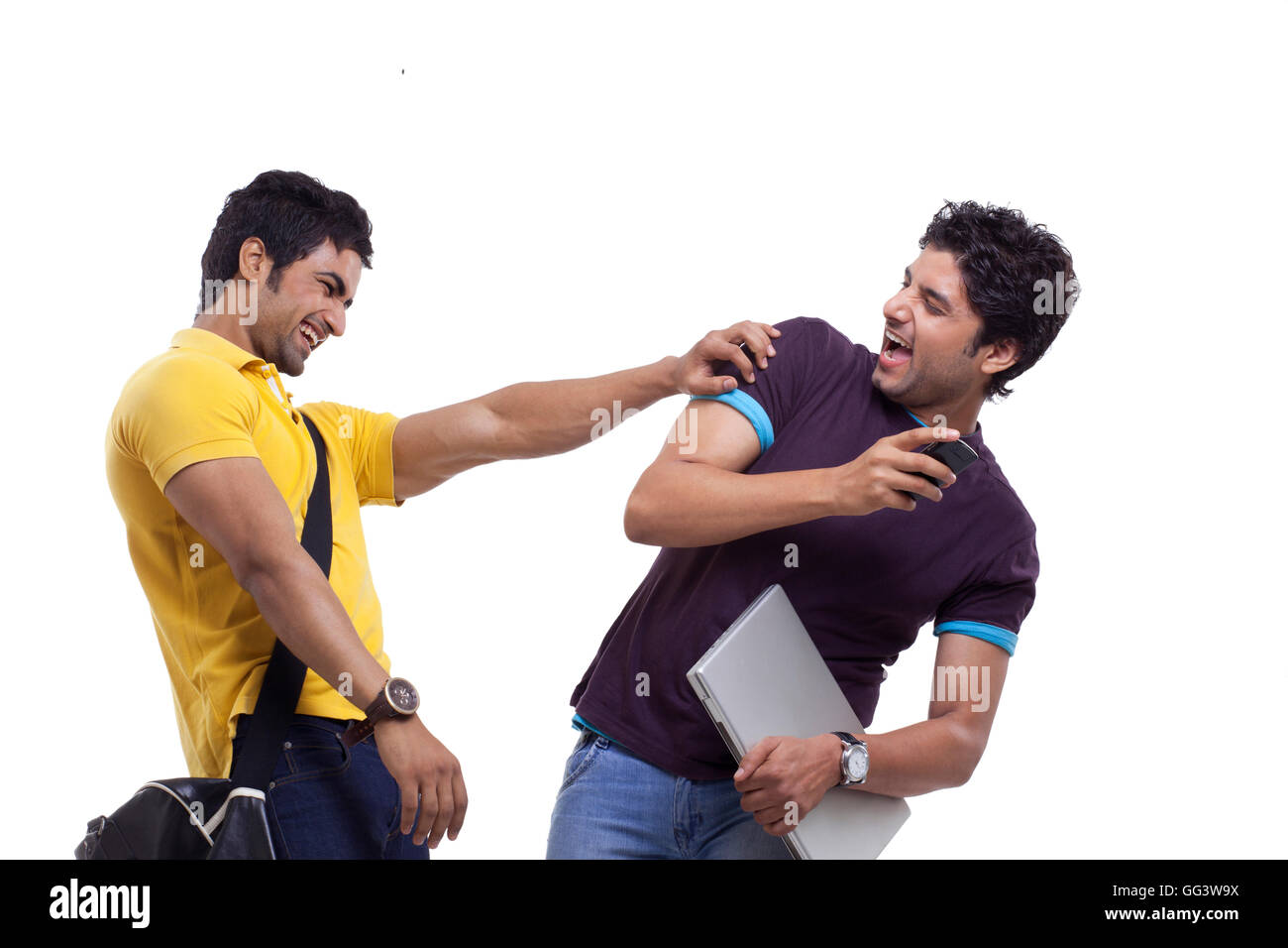 Happy friends in playful mood Stock Photo - Alamy
