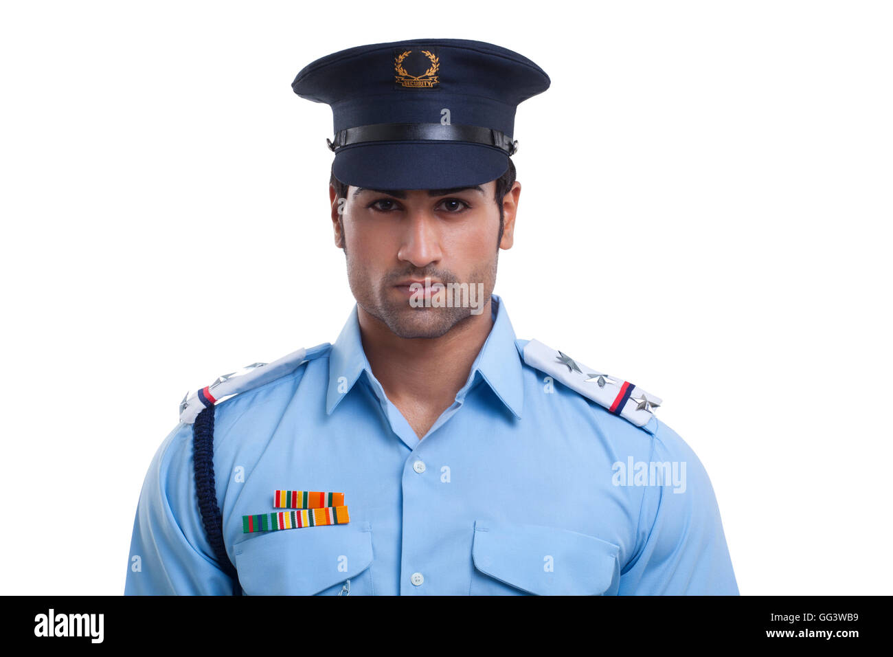 Close-up portrait of a security guard Stock Photo - Alamy