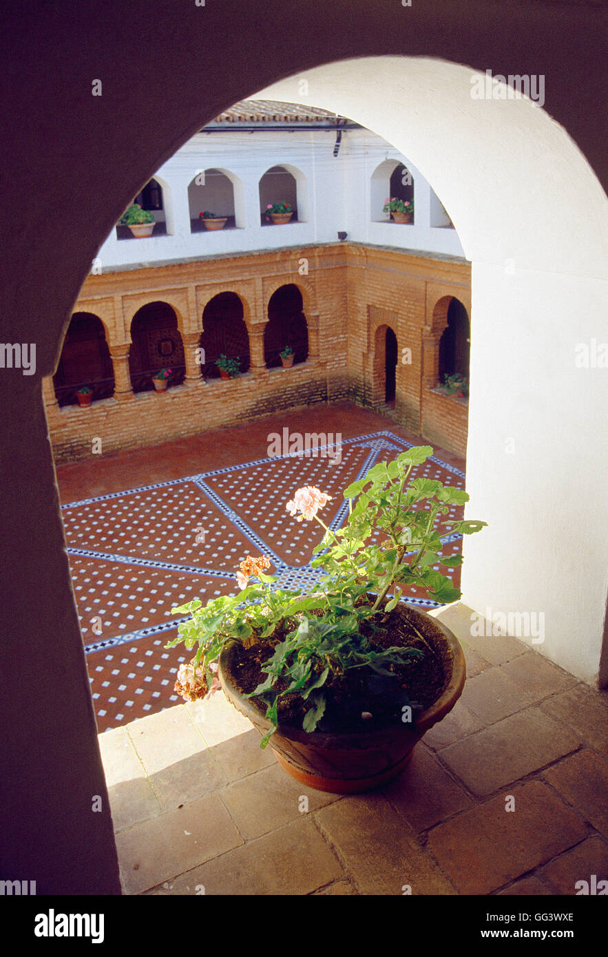Mudejar cloister. La Rabida monastery, Huelva, Spain Stock Photo - Alamy