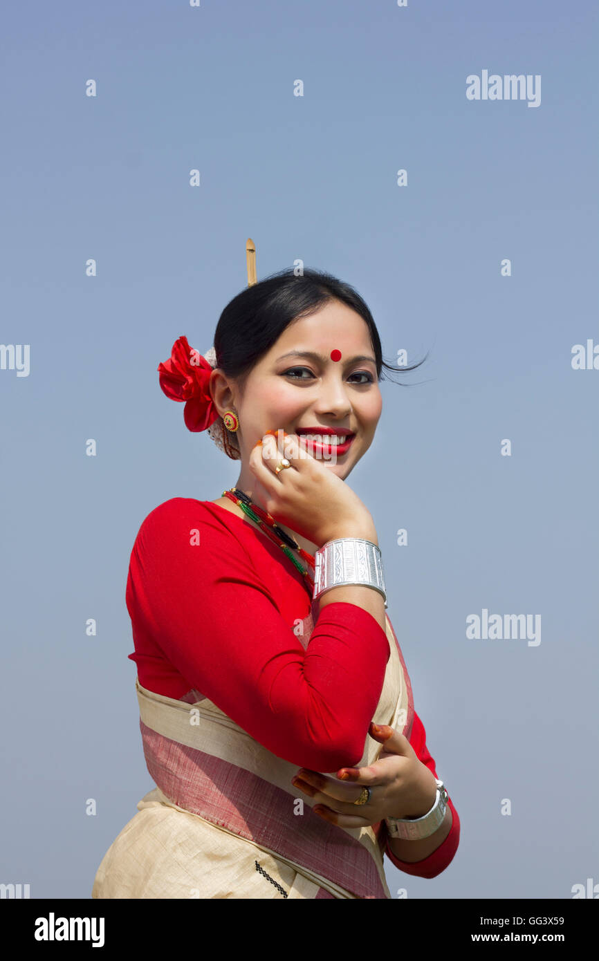 Portrait of a Bihu dancer Stock Photo - Alamy