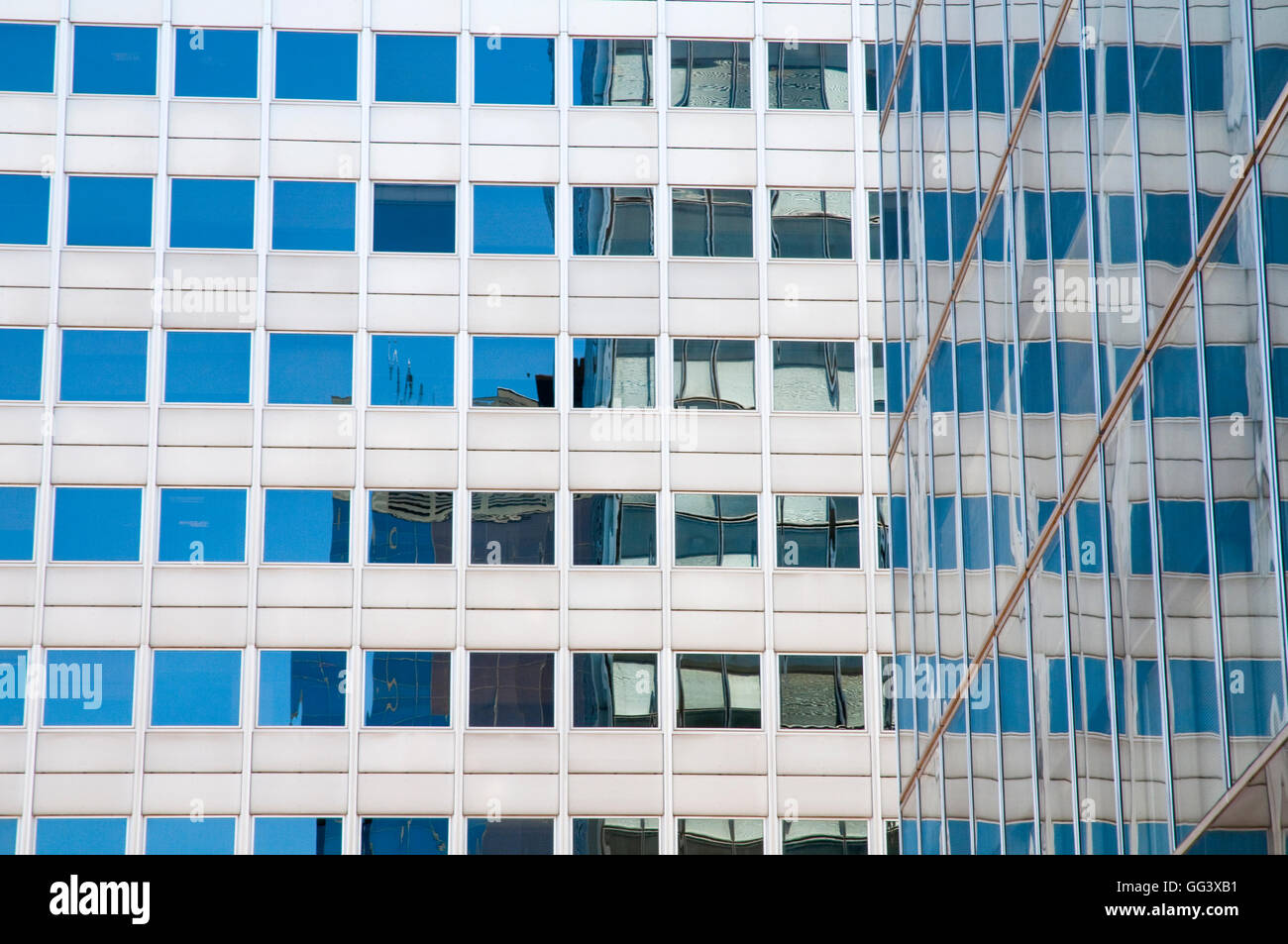Facade of office building, close view. AZCA, Madrid, Spain Stock Photo ...