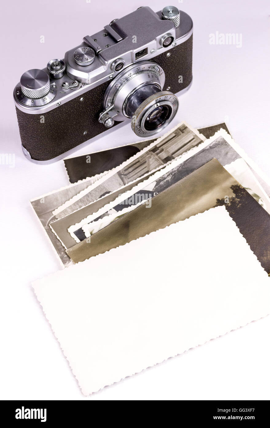 Vintage camera with empty pictures Stock Photo - Alamy
