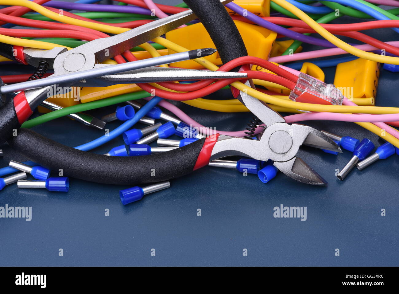 Electrical tools, component and cables Stock Photo - Alamy