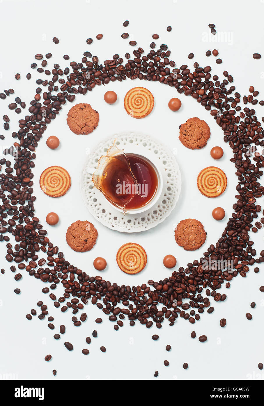 Circle of coffee time Stock Photo - Alamy