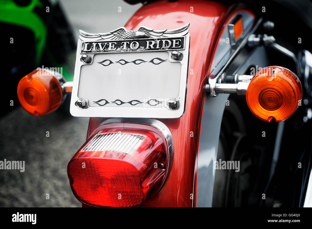 The license plate in the style of the bike to a gathering of American ...
