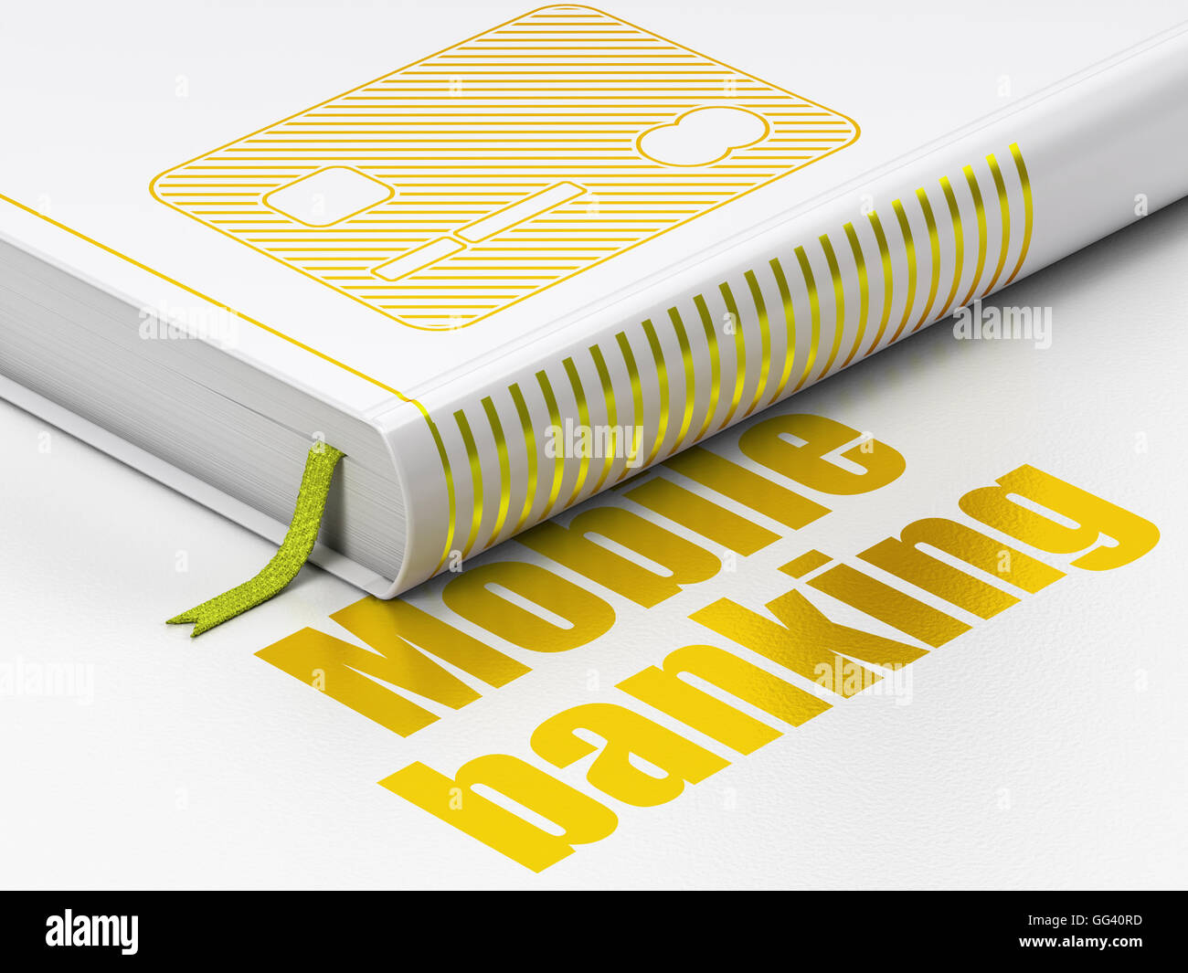 Money concept: book Credit Card, Mobile Banking on white background ...