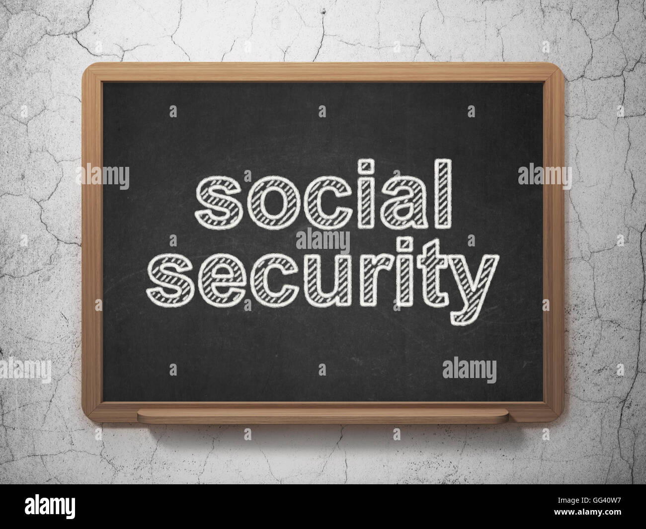 Protection concept: Social Security on chalkboard background Stock ...