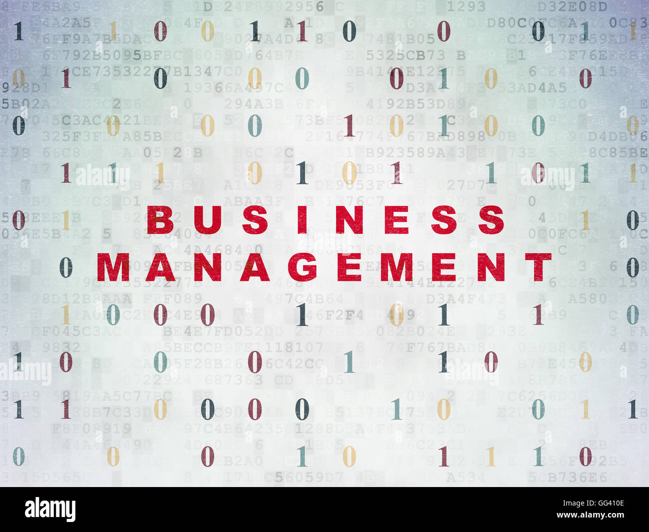Finance concept: Business Management on Digital Data Paper background ...