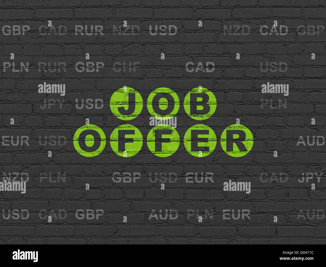 Finance concept: Job Offer on wall background Stock Photo - Alamy