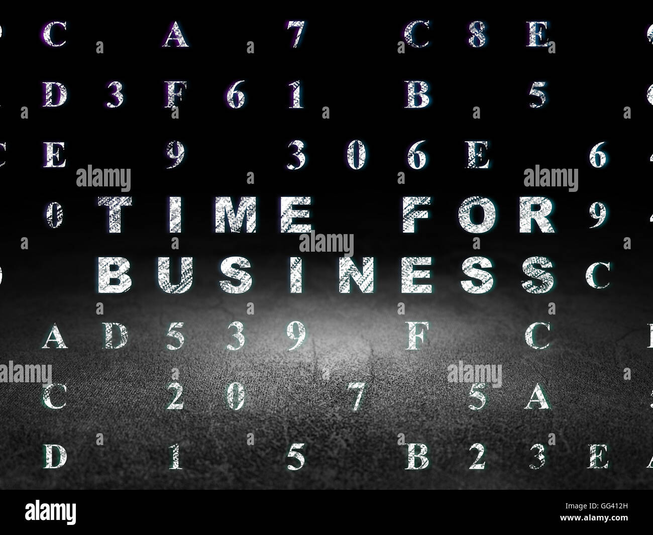 Time concept: Time for Business in grunge dark room Stock Photo - Alamy