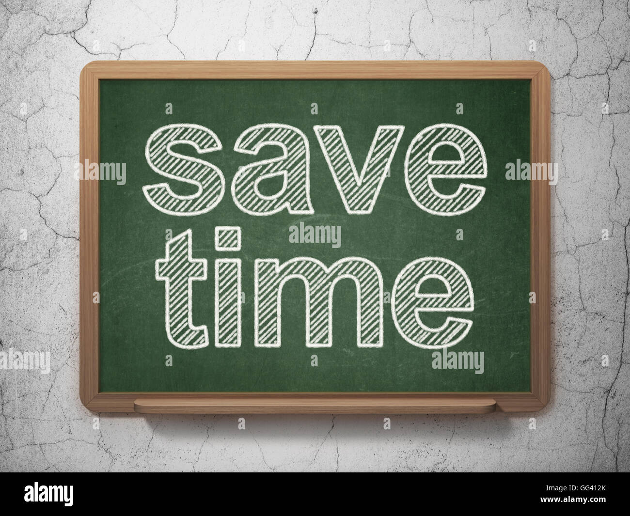 Time concept: Save Time on chalkboard background Stock Photo - Alamy