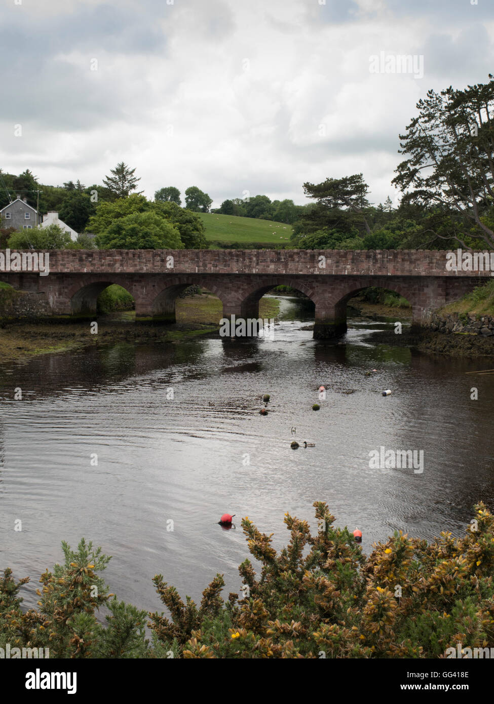 River Dun and bridge at Cushendun Balleymoney Northern Ireland Stock ...