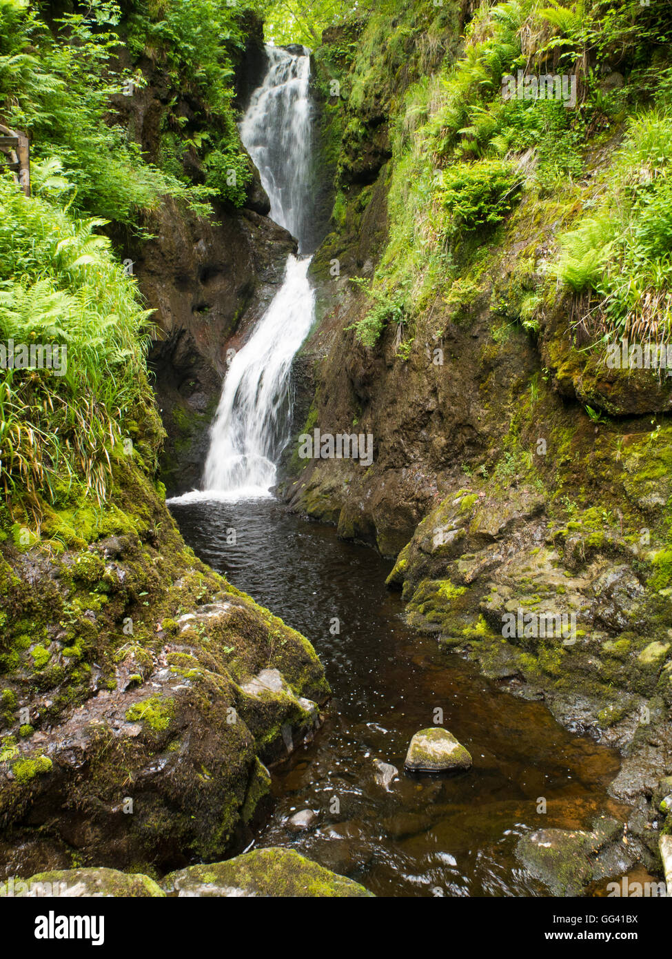Waterfall in Glenariff forest park Ballymoney Northern Ireland Stock ...