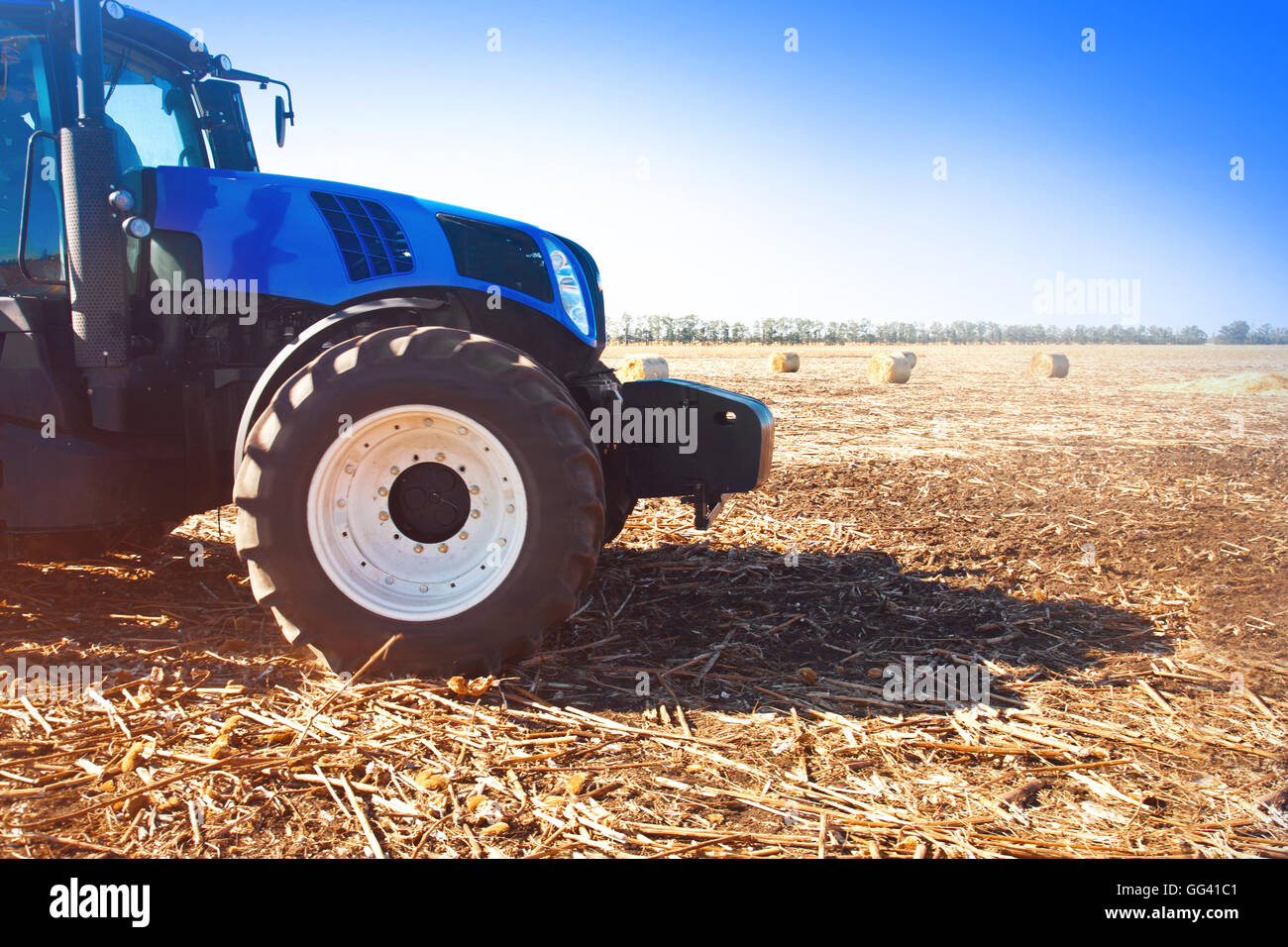 Bright blue tractor hi-res stock photography and images - Alamy