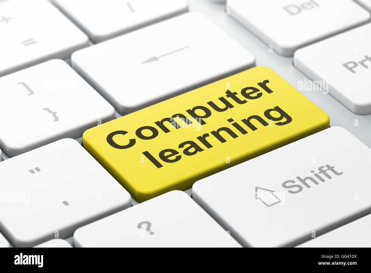 Studying concept: Computer Learning on computer keyboard background ...