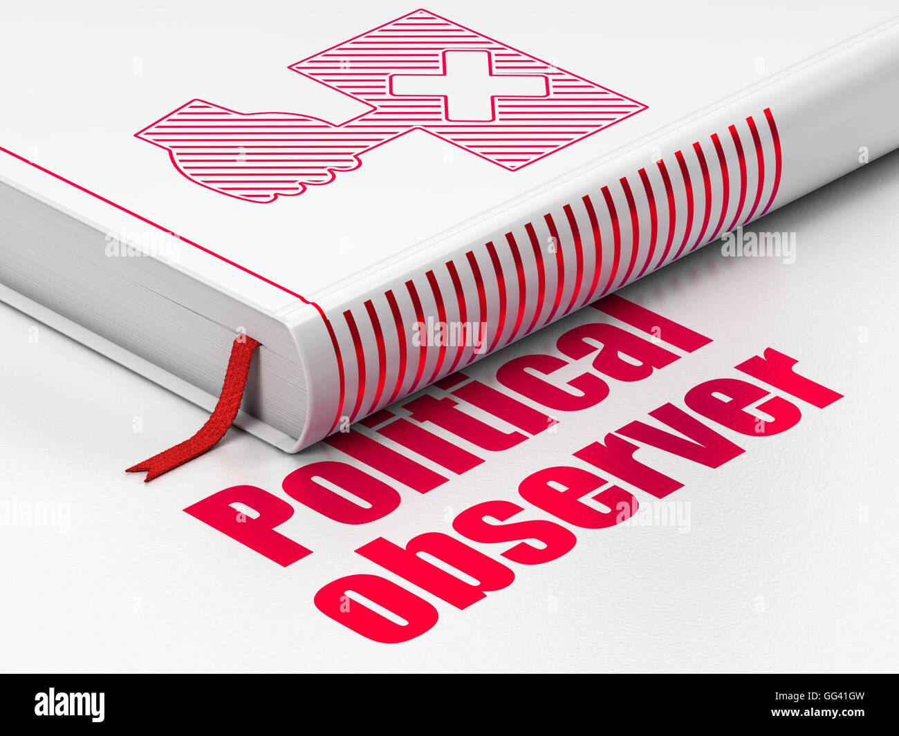 Politics concept: book Protest, Political Observer on white background ...