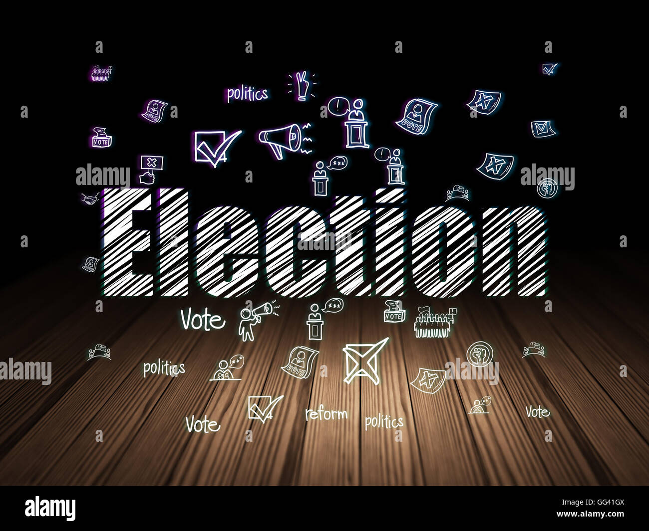 Political concept: Election in grunge dark room Stock Photo - Alamy