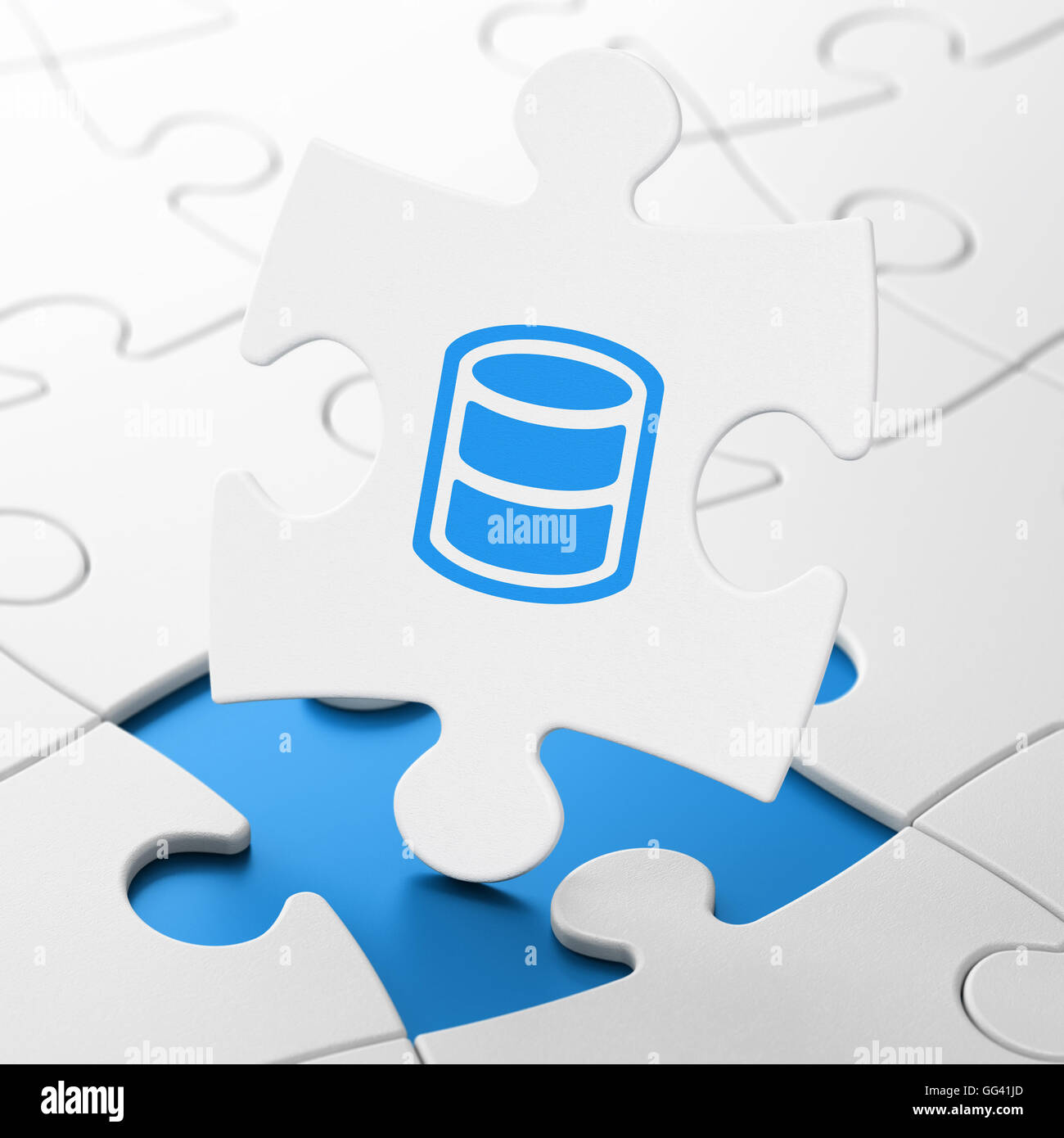 Database concept: Database on puzzle background Stock Photo - Alamy