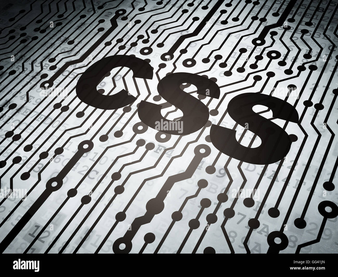 Database concept: circuit board with Css Stock Photo - Alamy