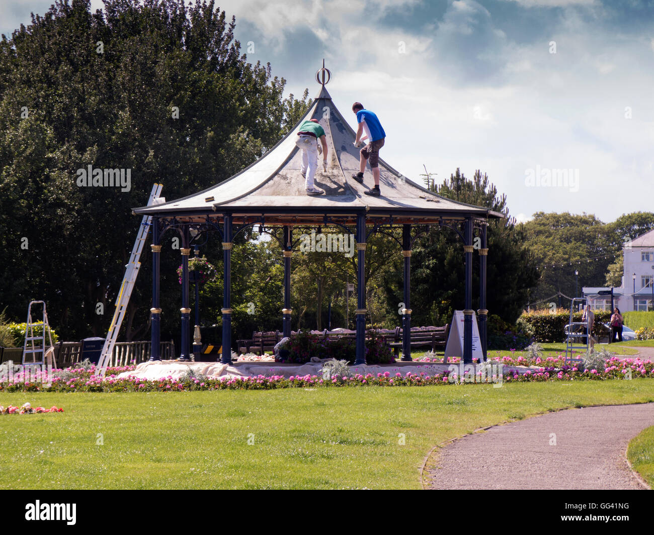 Bandstand in Filey Yorkshire being renovated Stock Photo - Alamy