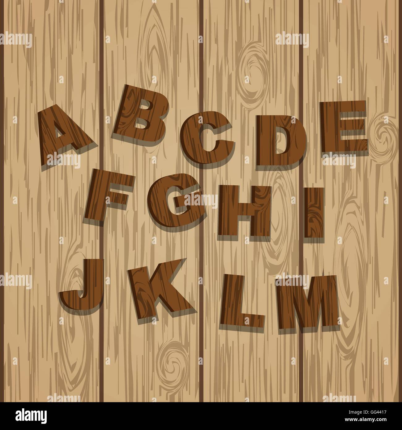 First half Grunge Wooden Alphabet Stock Vector Image & Art - Alamy