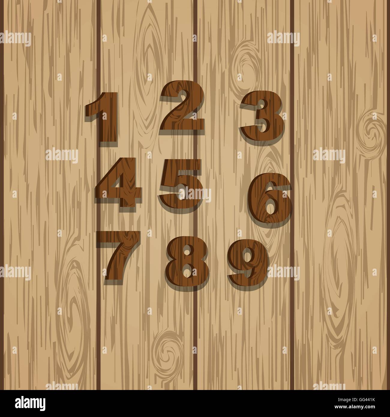 Grunge wooden numbers Stock Vector Image & Art - Alamy