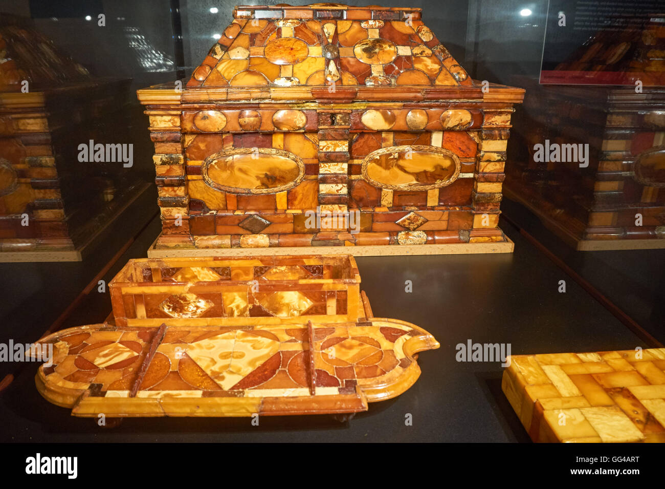 17th century amber chest. Part of amber collection at the Medieval ...
