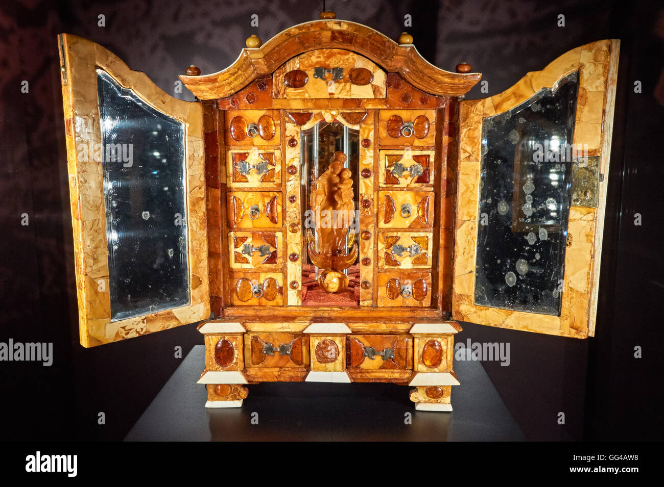 18th century amber cabinet belonged to Stanisław II August. Part of ...