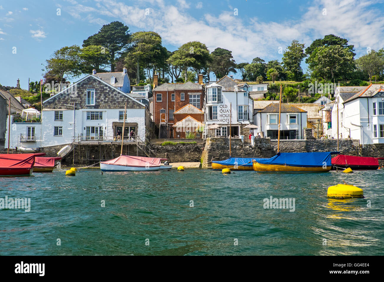 Waterfront buildings at Fowey in Cornwall Stock Photo - Alamy