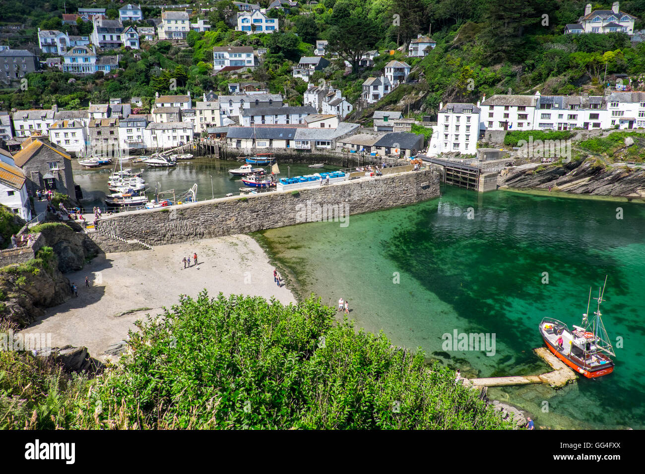 Polperro harbor in Cornwall is one of the counties prettiest fishing ...