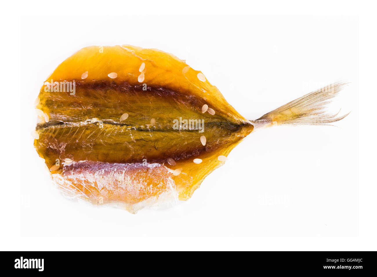 Dried fish preservation on a white background Stock Photo - Alamy